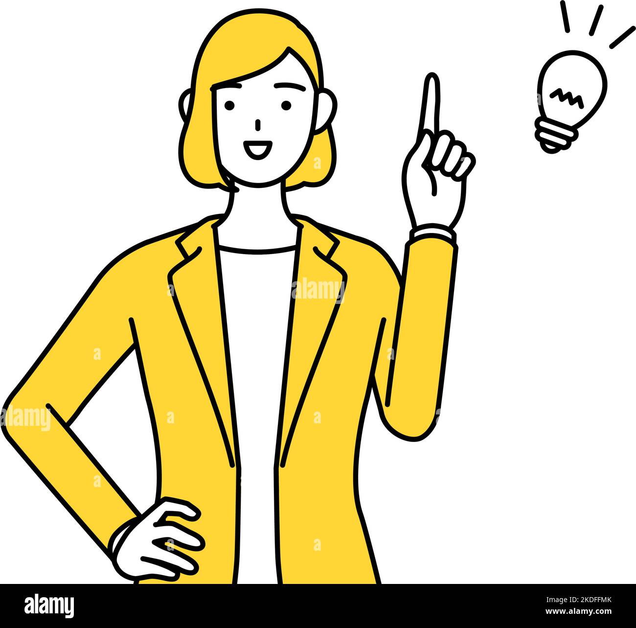 Simple line drawing illustration of a businesswoman in a suit coming up ...