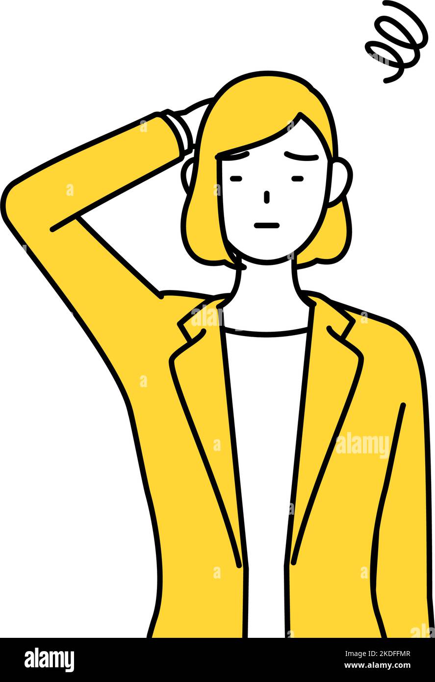 Simple line drawing illustration of a businesswoman in a suit ...