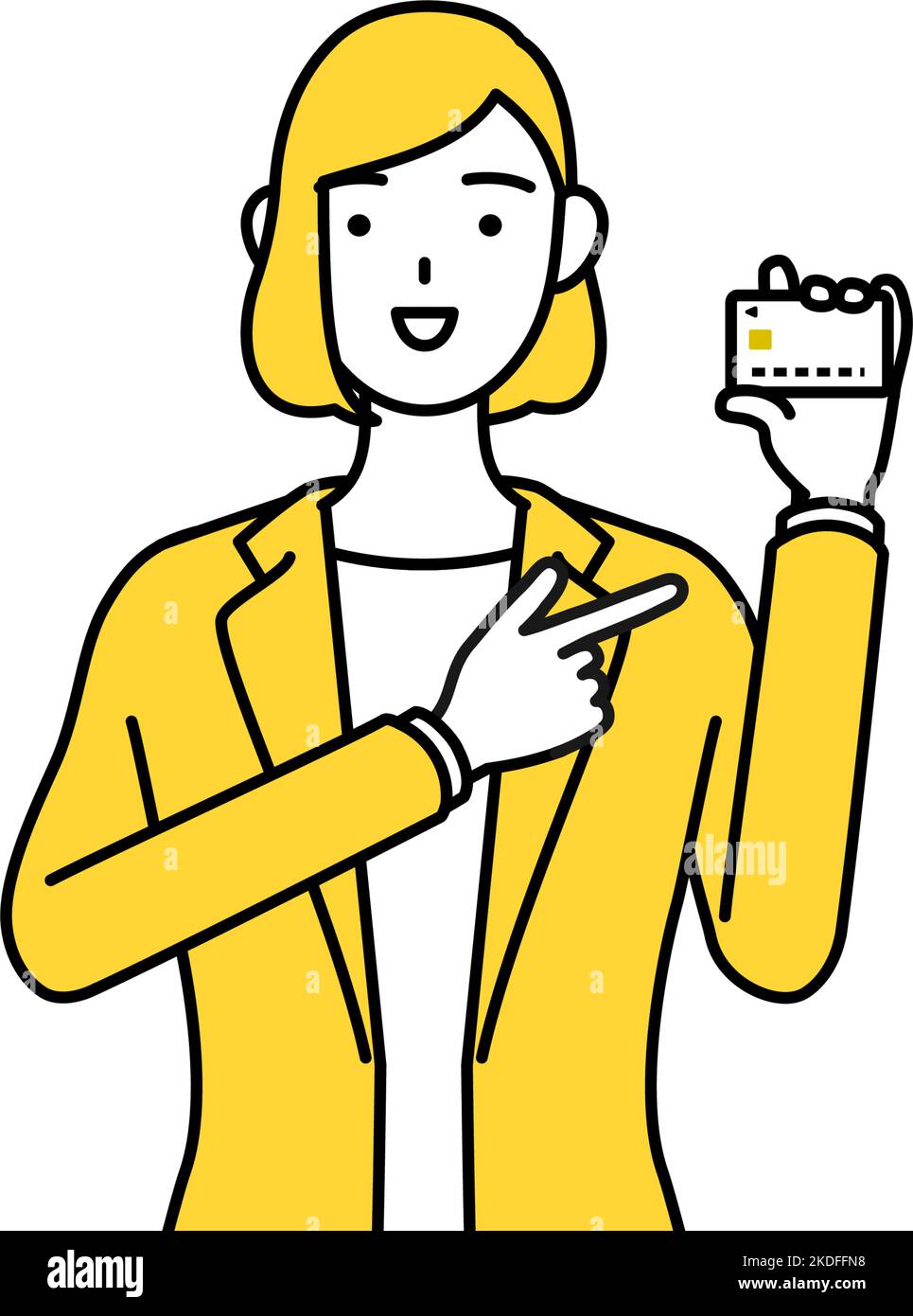 Simple line drawing illustration of a businesswoman in a suit ...