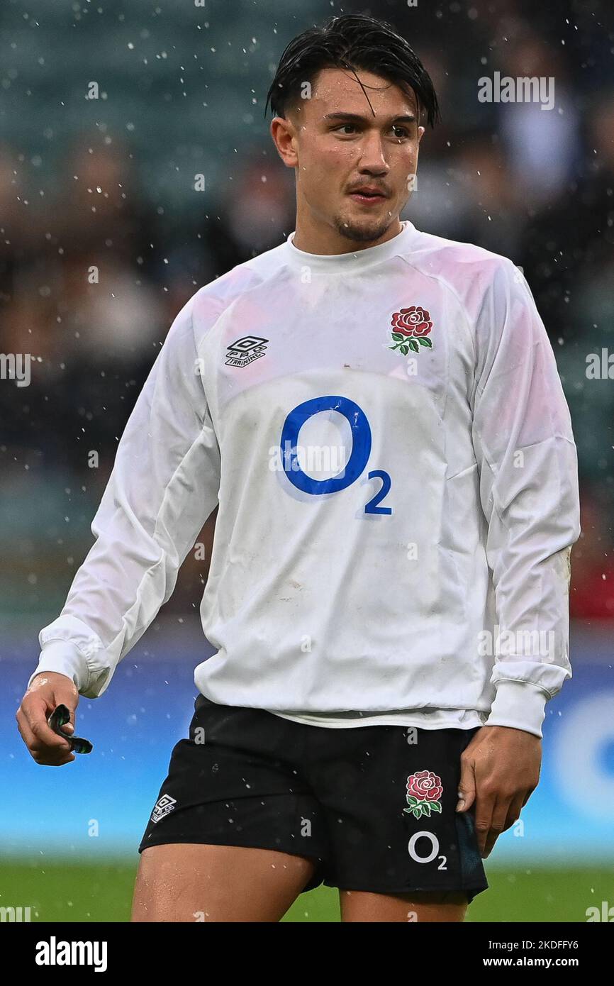 Marcus Smith of England during pre match warm up during the Autumn ...