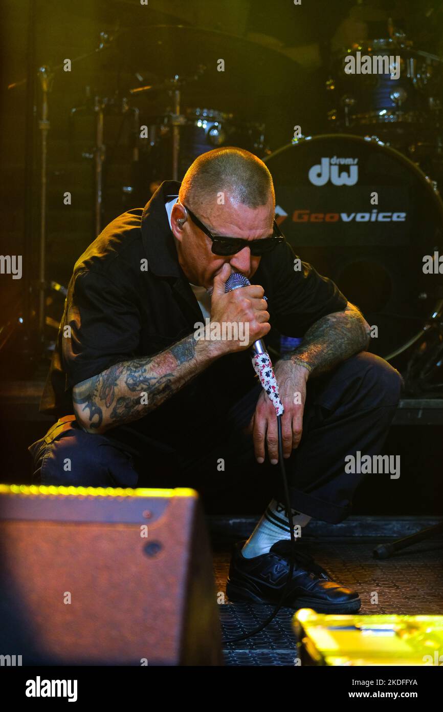 TBILISI, GEORGIA - OCTOBER 23, 2022: Male vocalist, singer holds a ...