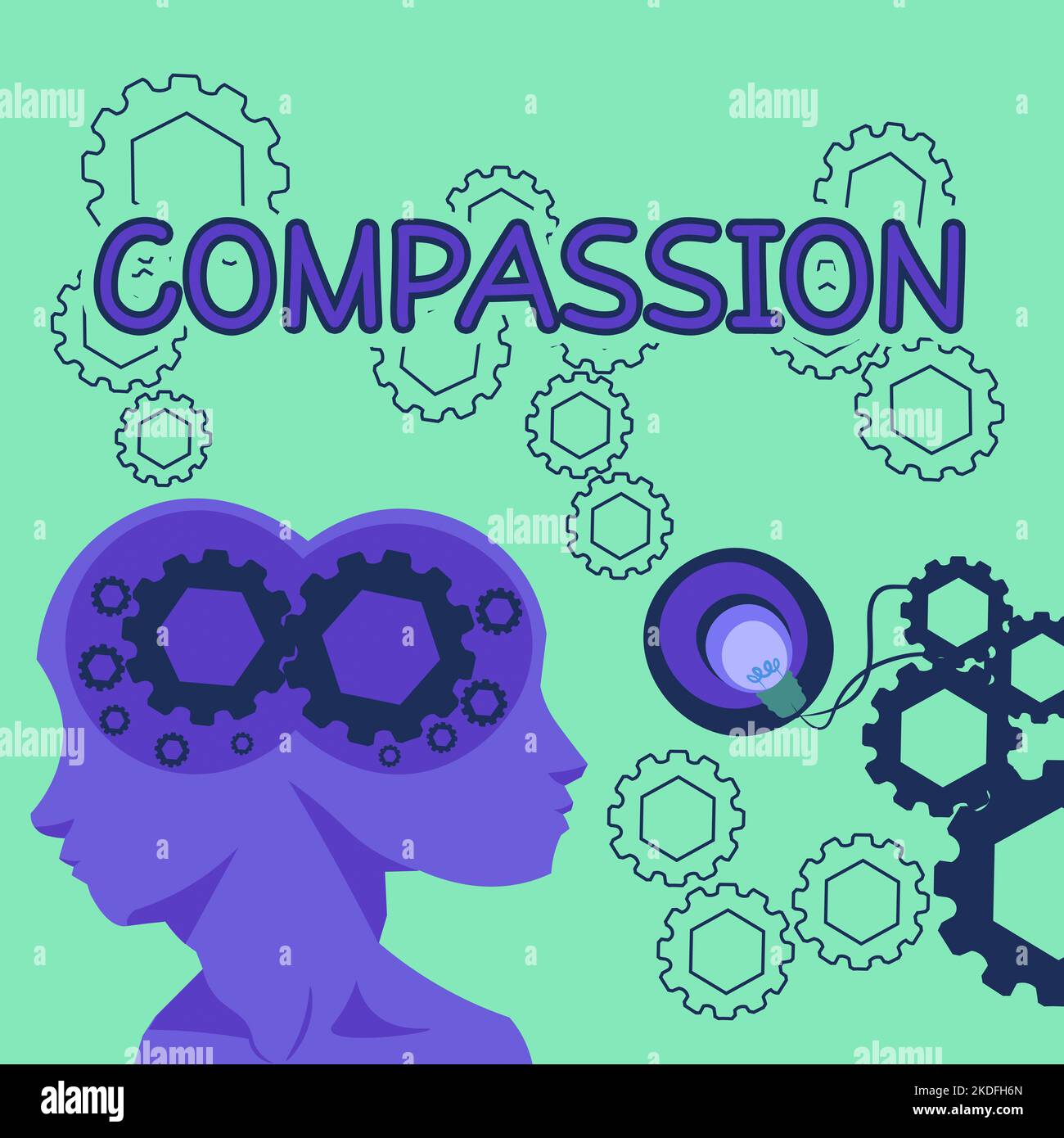 Text caption presenting Compassion, Word for empathy and concern for ...