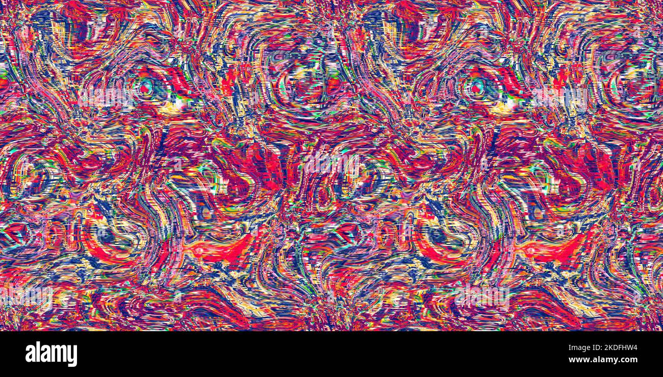 Vibrant pink distortion border. Bright colorful kitsch banner for fluid ...