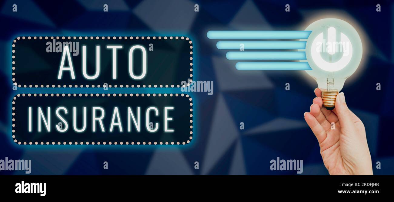 Text caption presenting Auto Insurance, Concept meaning Party given for ...