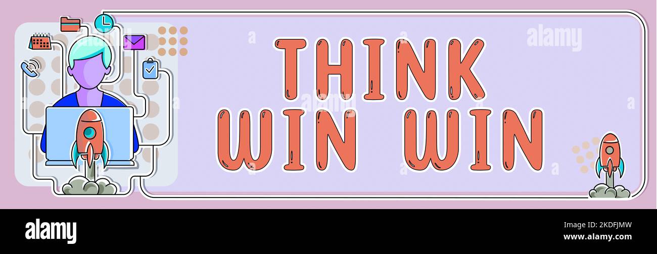 Handwriting text Think Win Win, Concept meaning Request for information ... Handwriting text Think Win Win, Concept meaning Request for information ...
