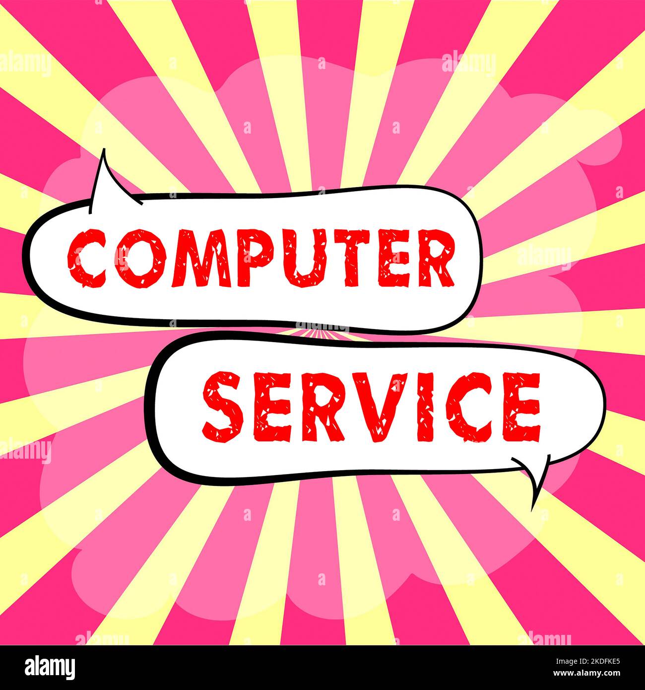 Text caption presenting Computer Service, Business overview process of ...