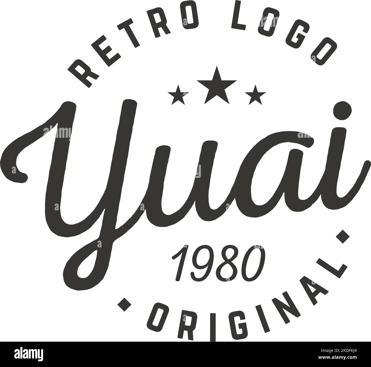 A vector of Yuai retro company logo template in black and white Stock ...