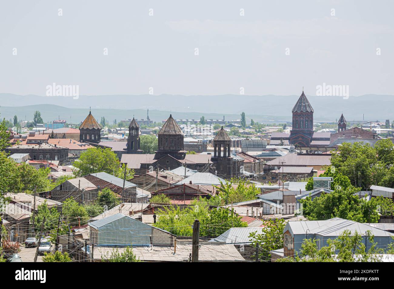 The Beautiful Skyline With Historic Churches In The City Of Gyumri