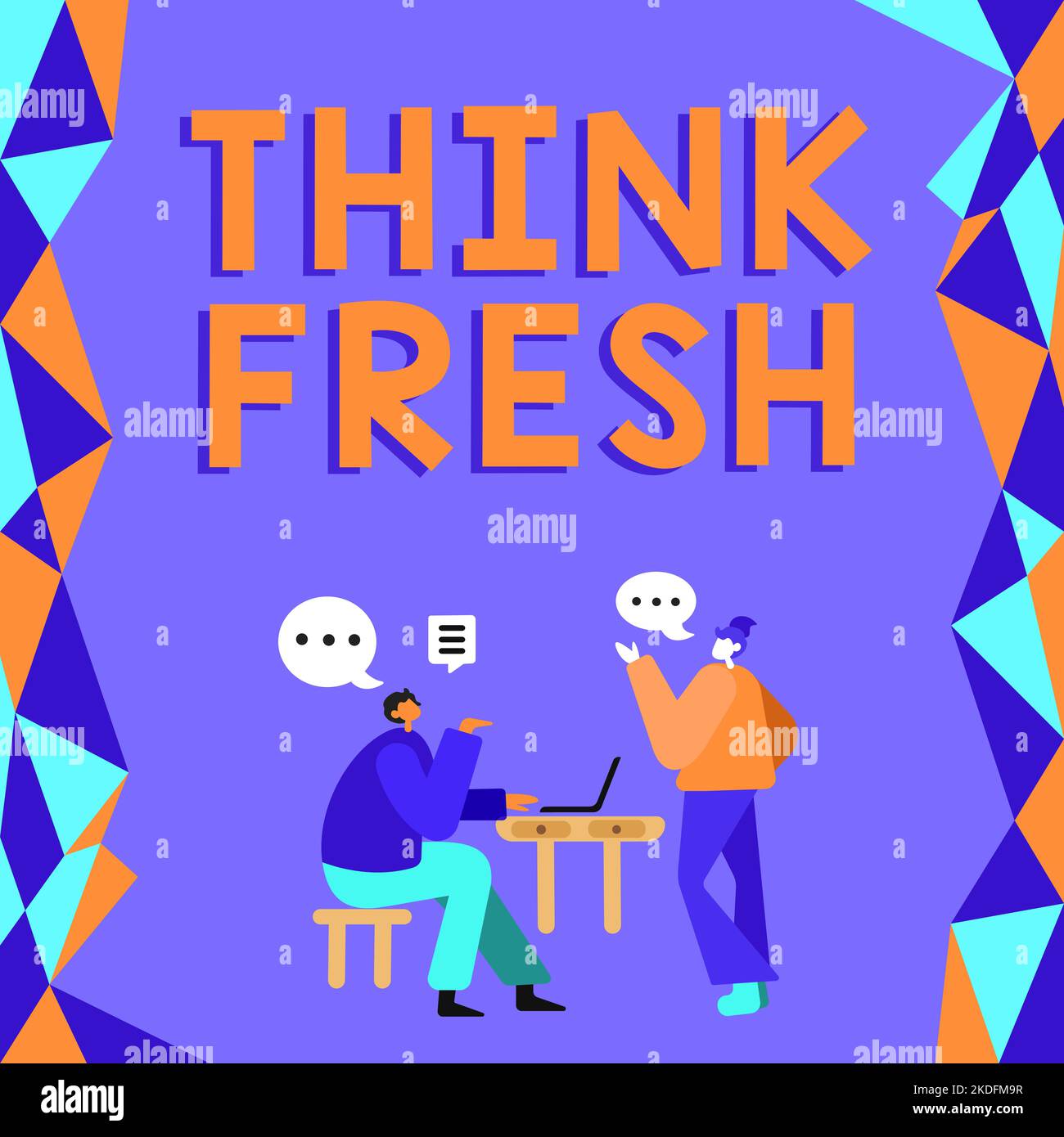 Sign displaying Think Fresh, Word for Business manufacturing process ...