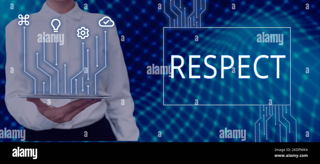 Text caption presenting Respect, Word for feeling of deep admiration or ...