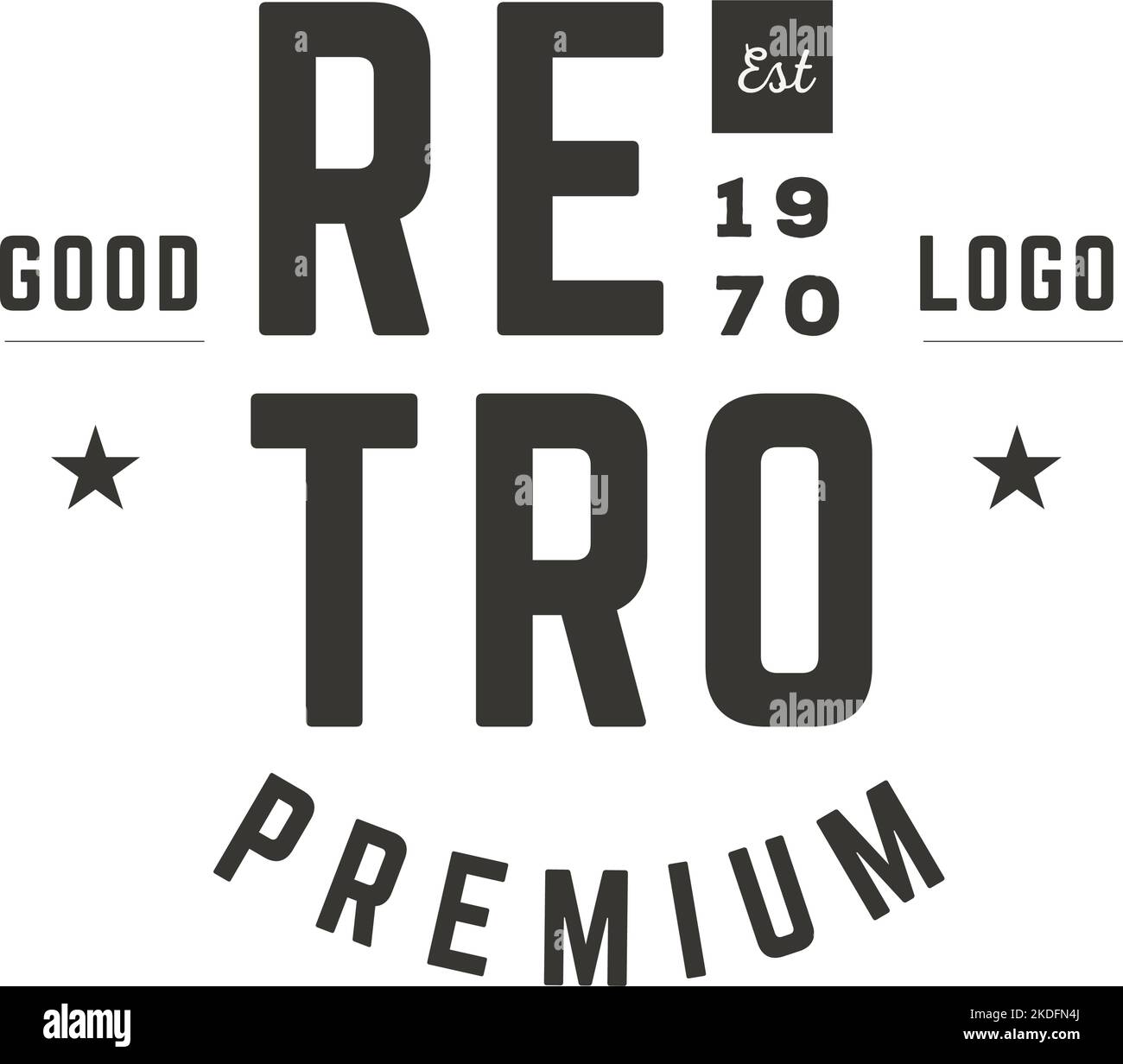 A vector of a retro premium logo idea in black and white Stock Vector ...