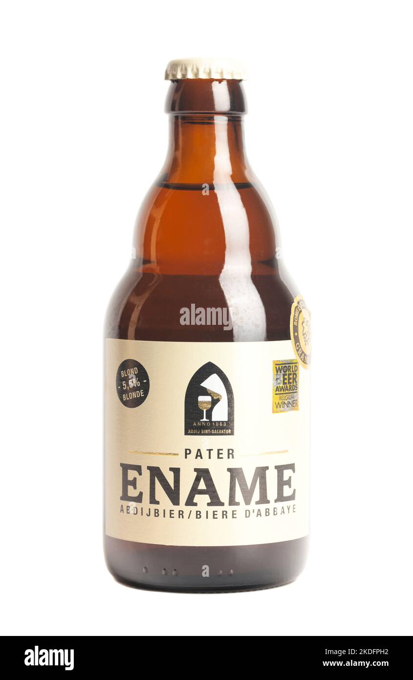 Moscow, Russia, November 06,2022: Ename Pater beer bottle isolated on ...