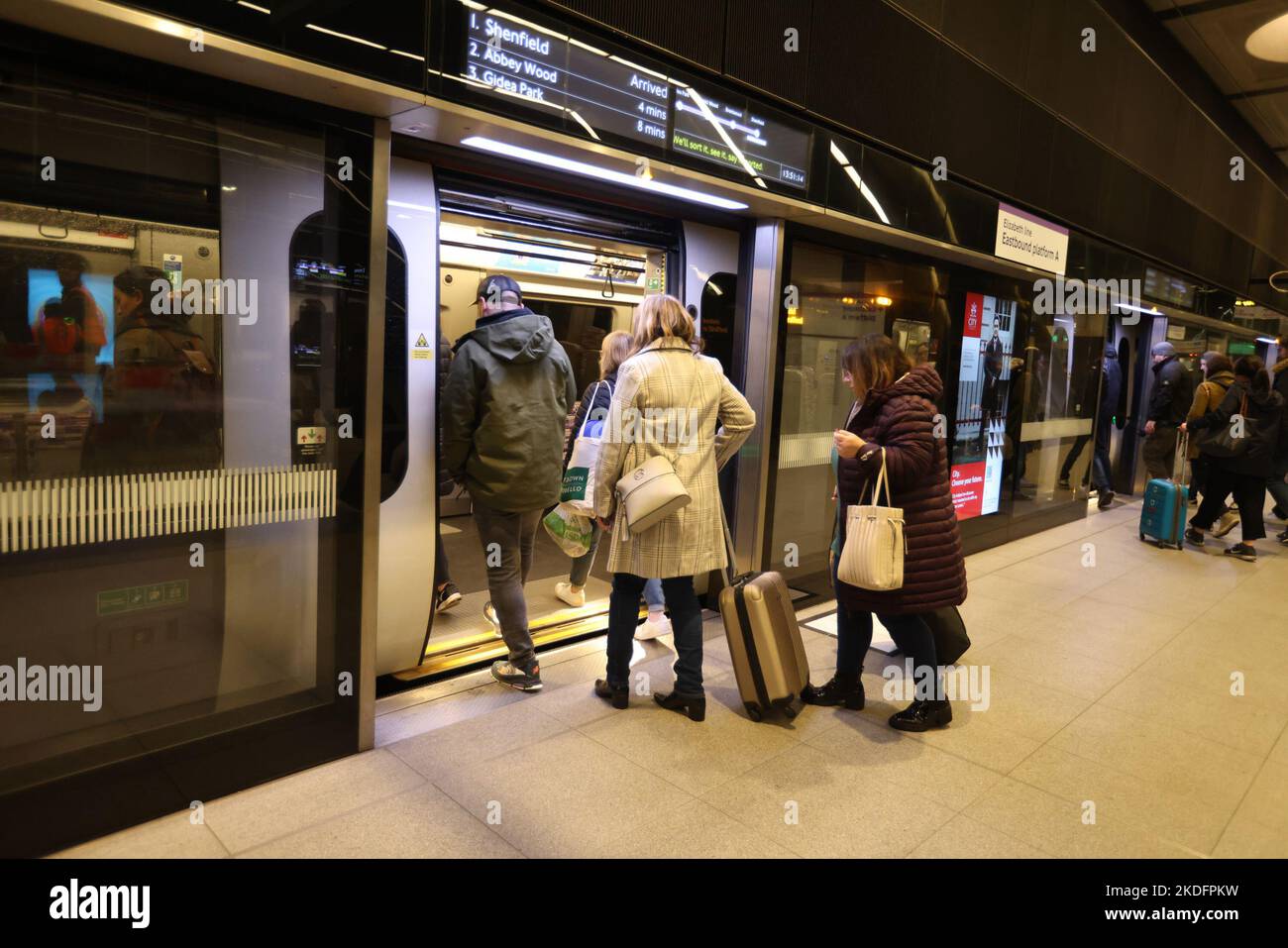 People use the Elizabeth Line service for the first time on a Sunday as ...