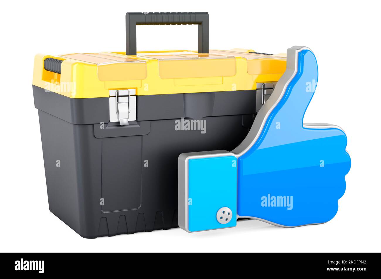 Toolbox with like icon, 3D rendering isolated on white background Stock ...