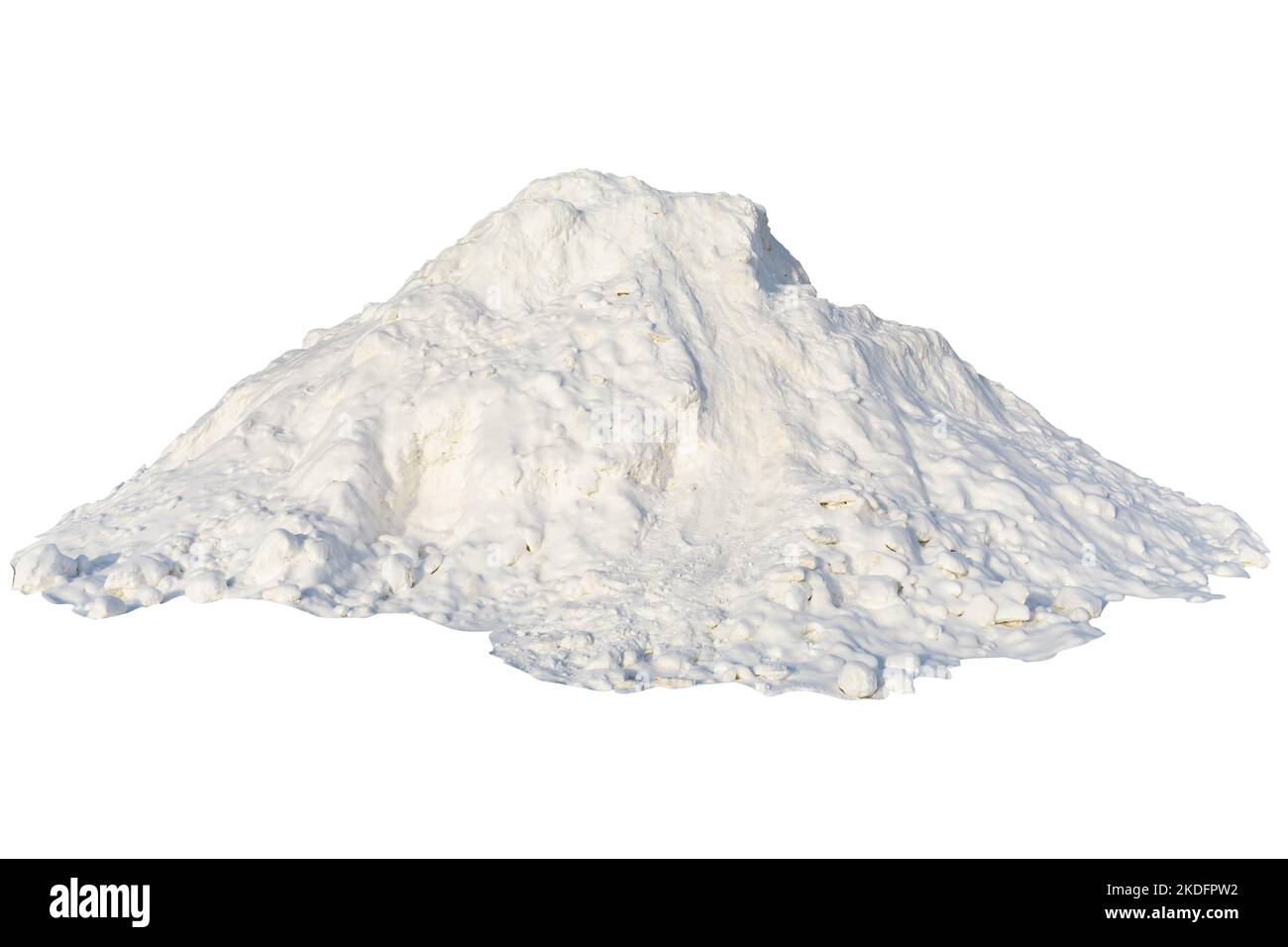 Large pile of snow with mud isolated on white background Stock Photo ...
