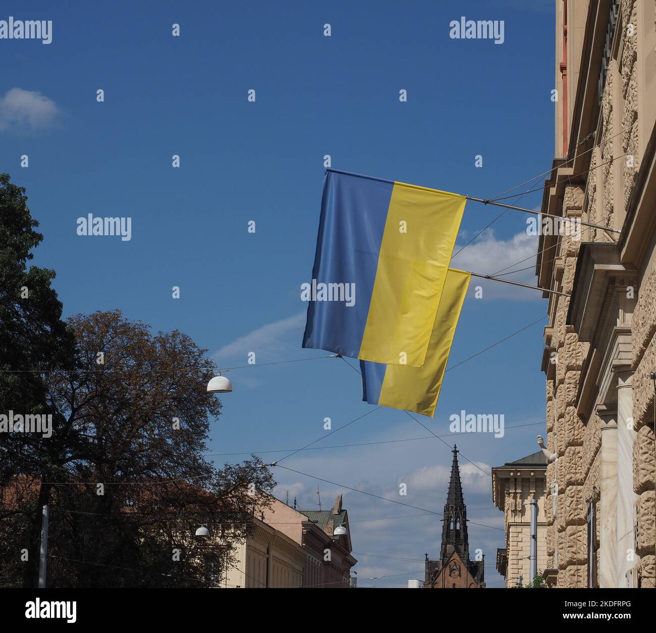 the Ukrainian national flag of Ukraine, Europe Stock Photo - Alamy