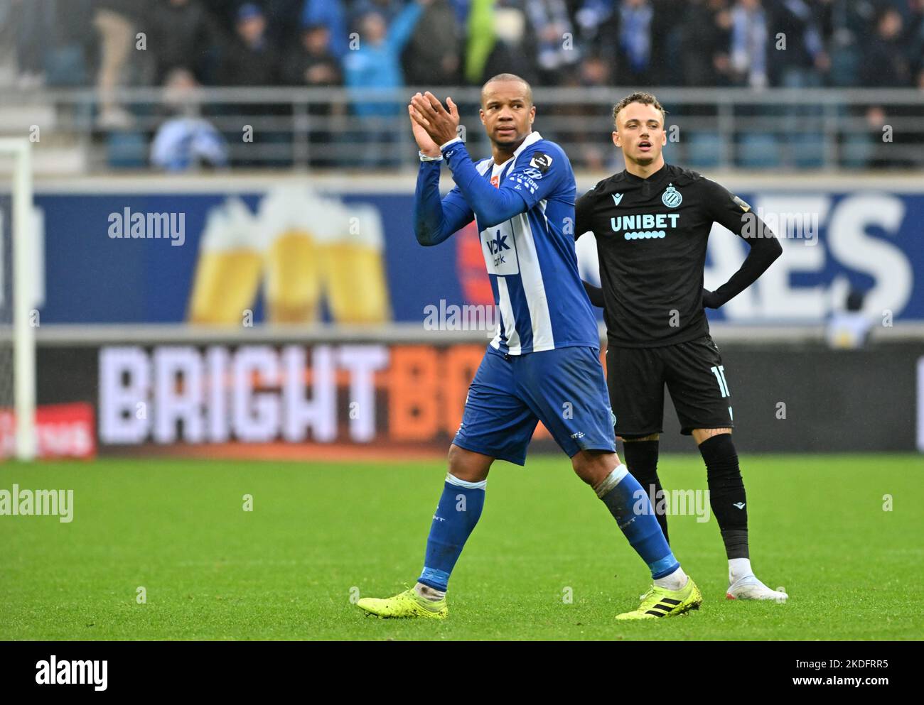 Gent's Vadis Odjidja-Ofoe thanking the fans and supporters after being ...