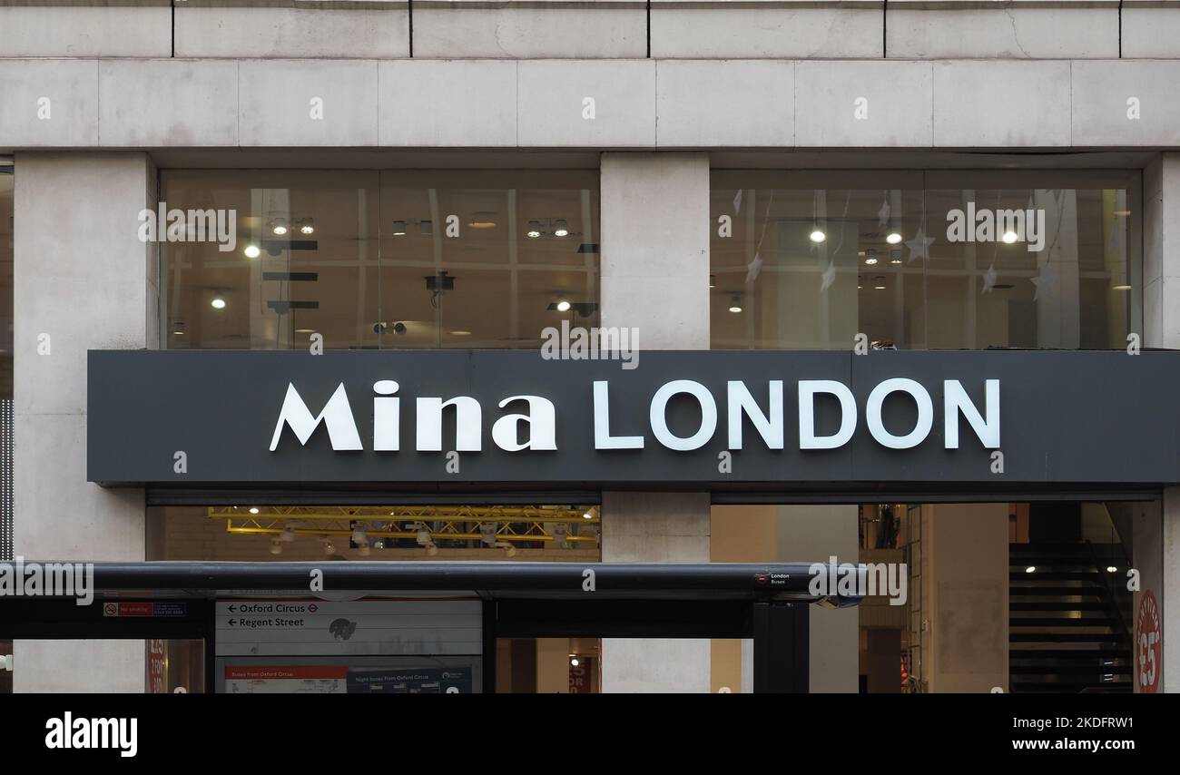 LONDON, UK - CIRCA OCTOBER 2022: Mina storefront sign Stock Photo - Alamy