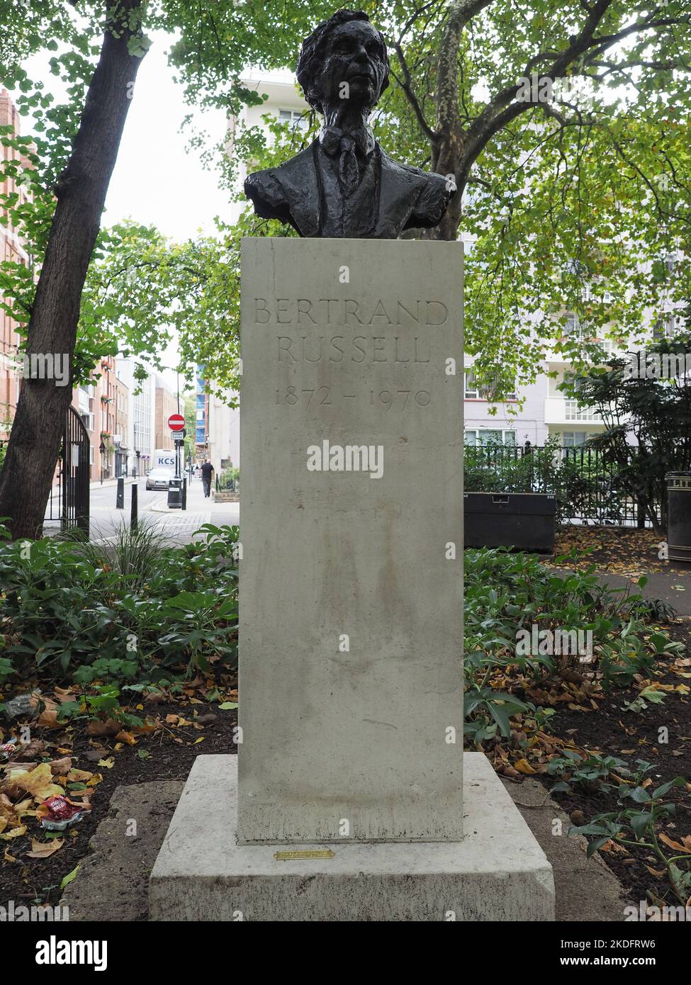 LONDON, UK - CIRCA OCTOBER 2022: Statue of British philosopher Bertrand ...