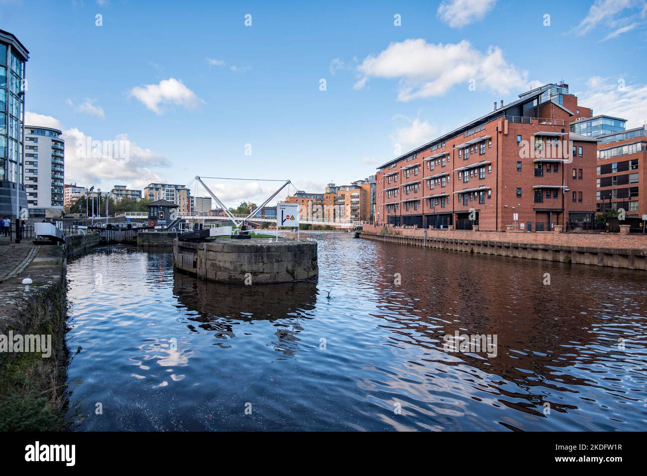 The lock gates on the Leeds and Liverpool canal at the entrance to ...