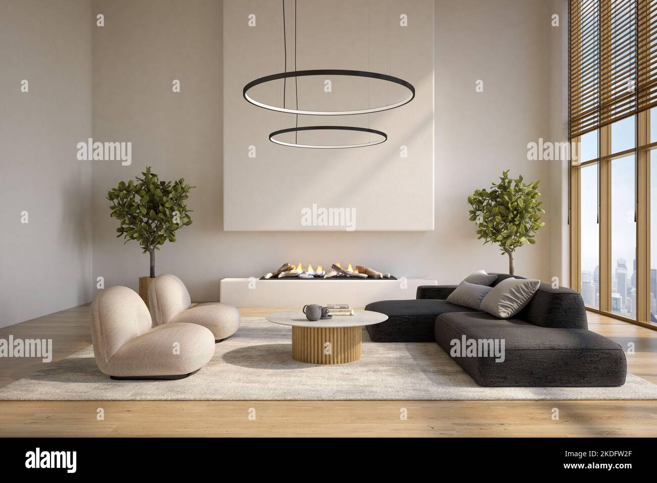 Modern style conceptual interior room 3 d illustration Stock Photo - Alamy
