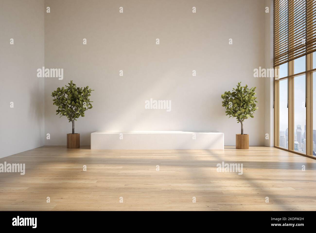 Empty interior room with podium 3 d illustration Stock Photo - Alamy