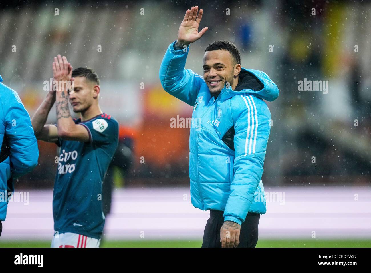 Volendam - Quilindschy Hartman of Feyenoord celebrates the win during ...