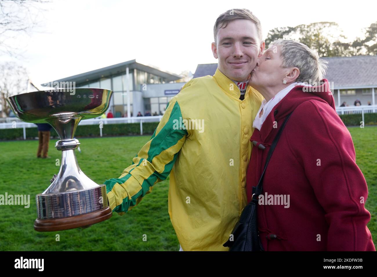 Champion flat season jockey Colin Keane with his mother Esther and his ...