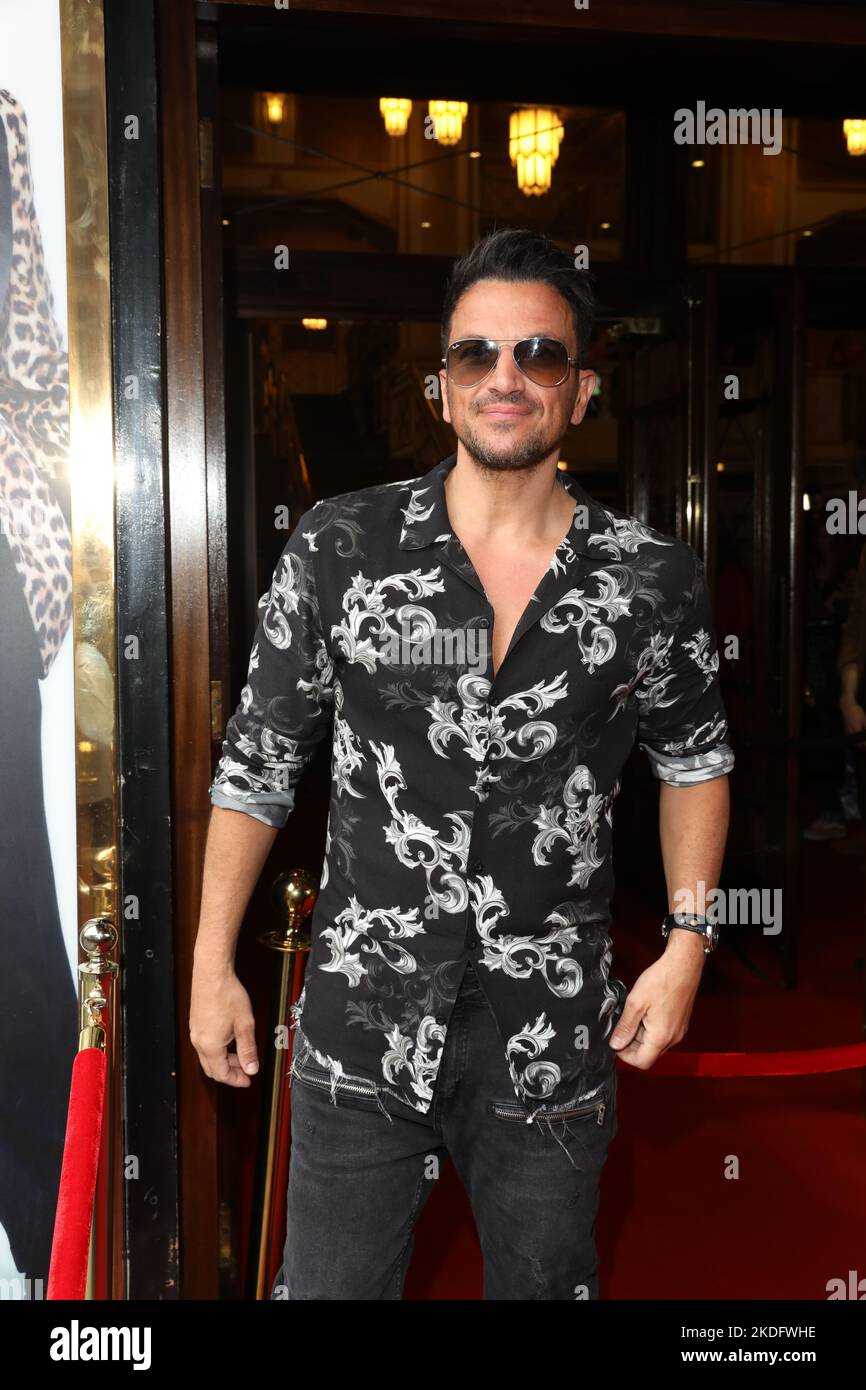 Peter Andre attends Grease press night at Dominion Theatre in London ...