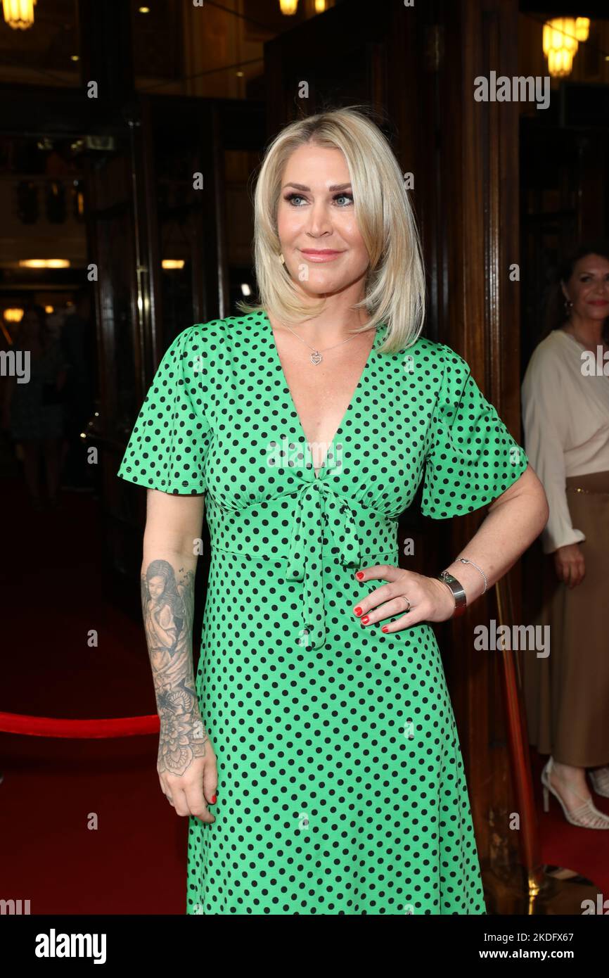 Jo O'Meara (S CLUB 7) attends Grease press night at Dominion Theatre in ...