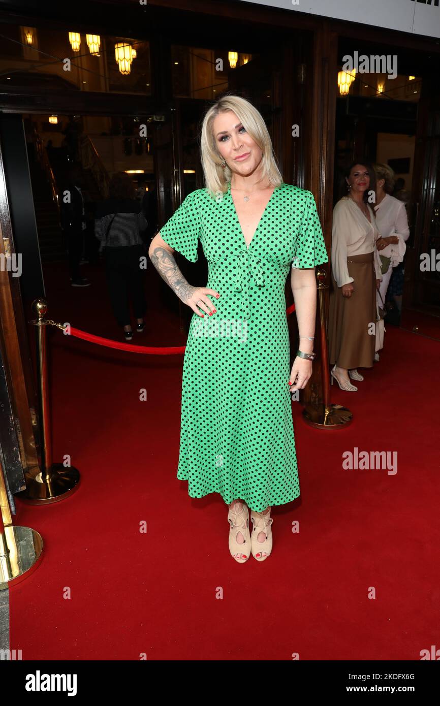 Jo O'Meara (S CLUB 7) attends Grease press night at Dominion Theatre in ...