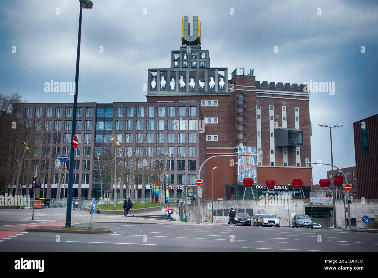 Typical residetial street with multistorey residential buildings in a ...
