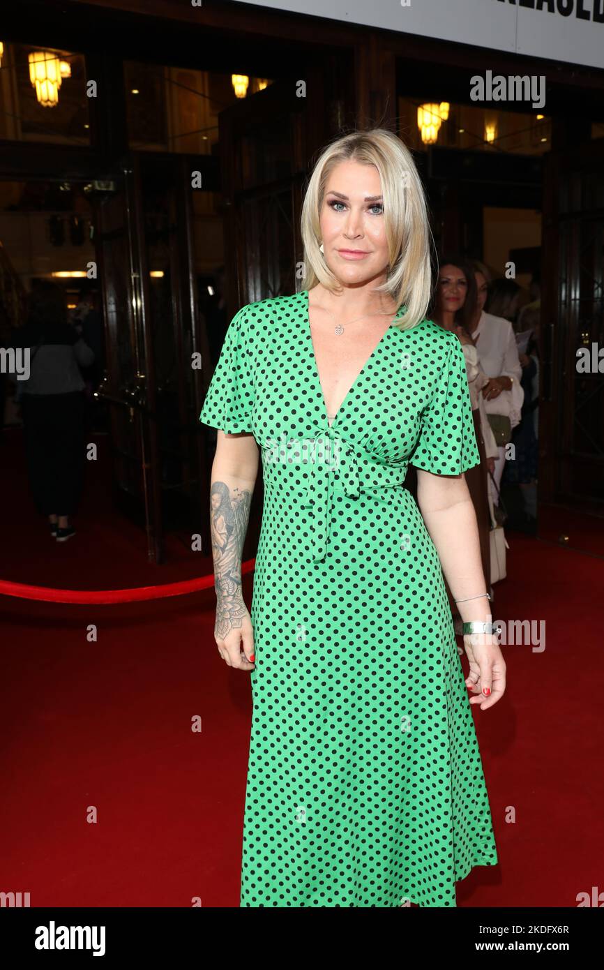 Jo O'Meara (S CLUB 7) attends Grease press night at Dominion Theatre in ...