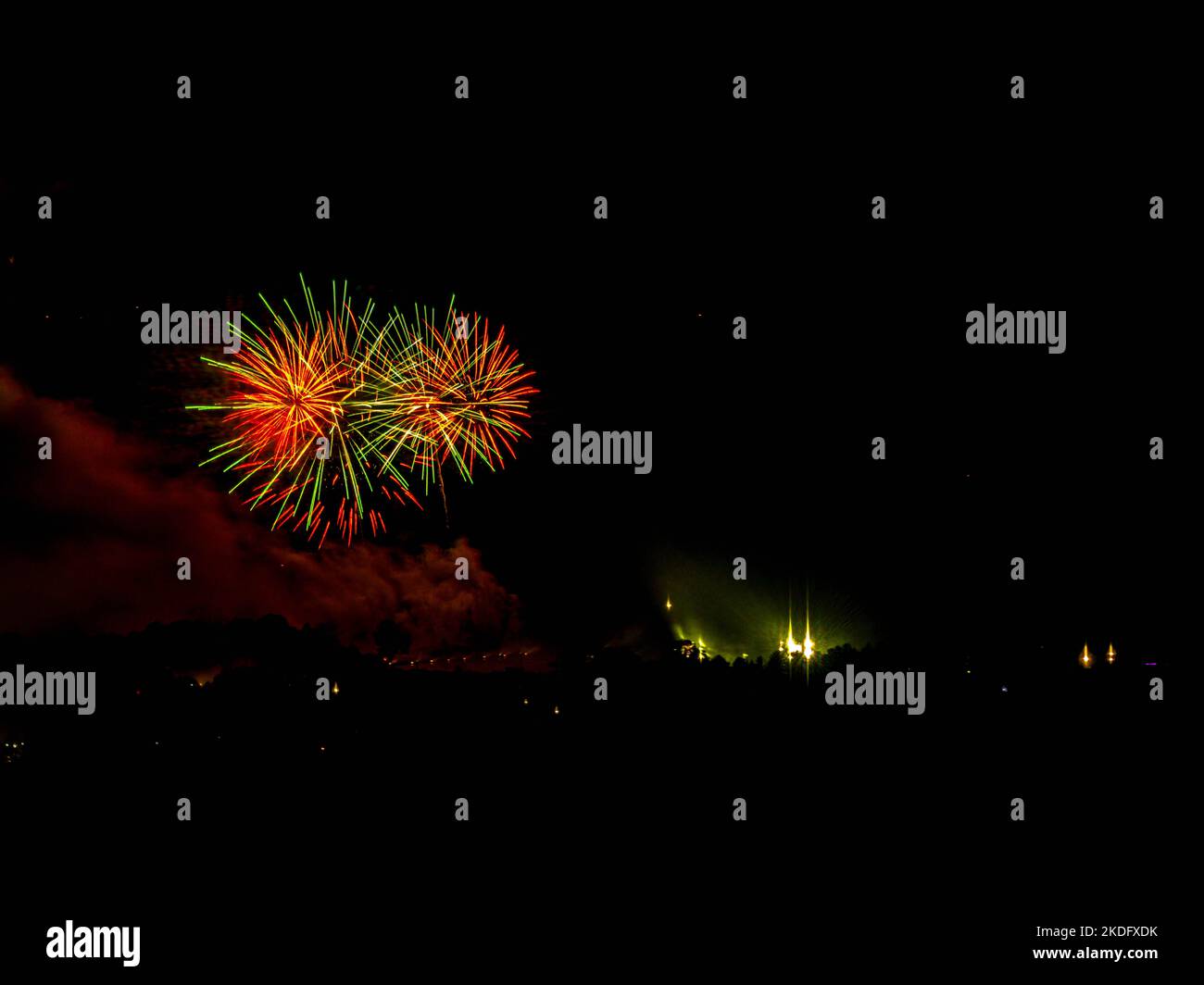 Aerial Drone Long Exposure Photos of Alton Towers Fireworks Stock Photo ...
