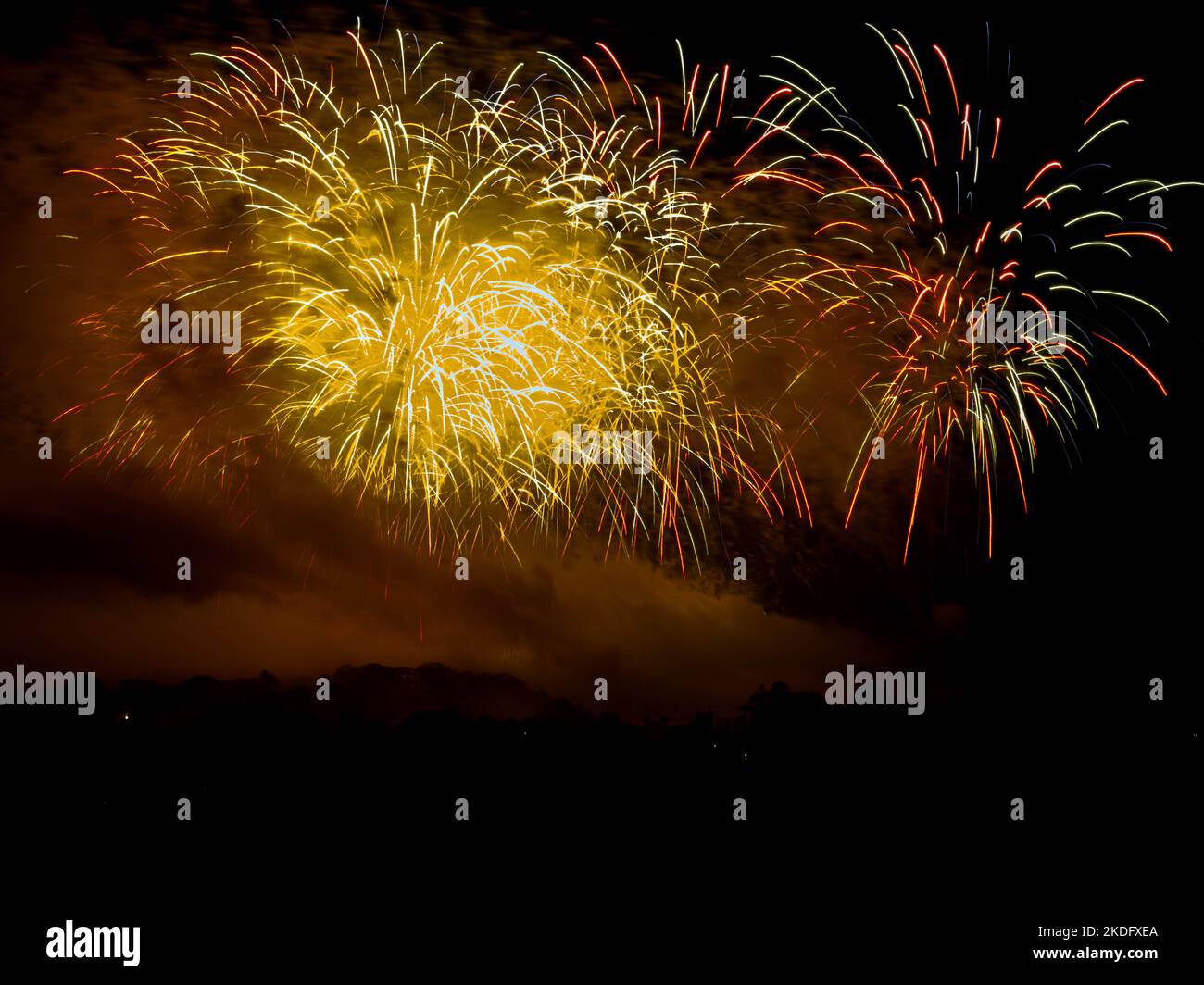 Aerial Drone Long Exposure Photos of Alton Towers Fireworks Stock Photo ...