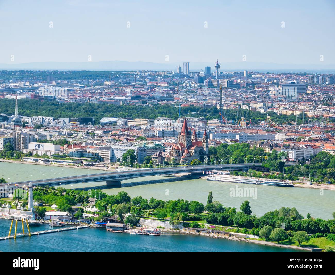 Vienna, Austria - June 2022:View from above with St. Francis of Assisi ...