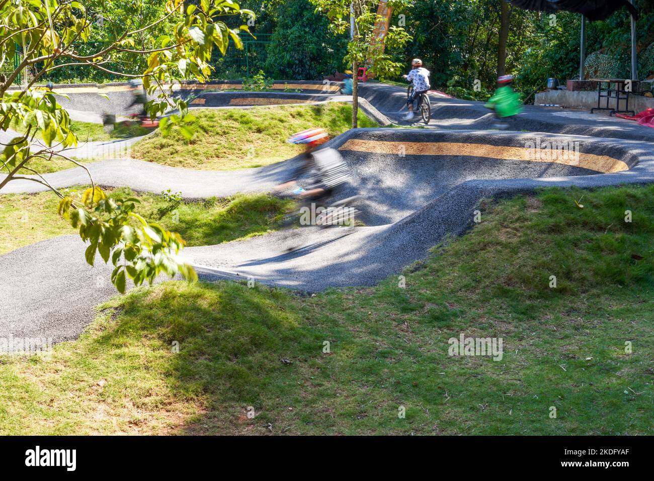 Outdoor dirt bike track in the park Stock Photo - Alamy