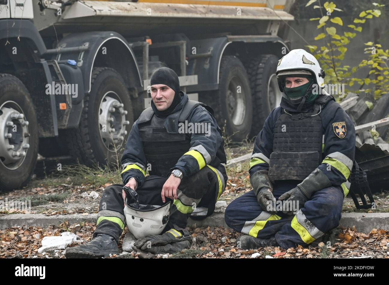 ZAPORIZHZHIA, UKRAINE - NOVEMBER 6, 2022 - Rescuers are pictured during ...