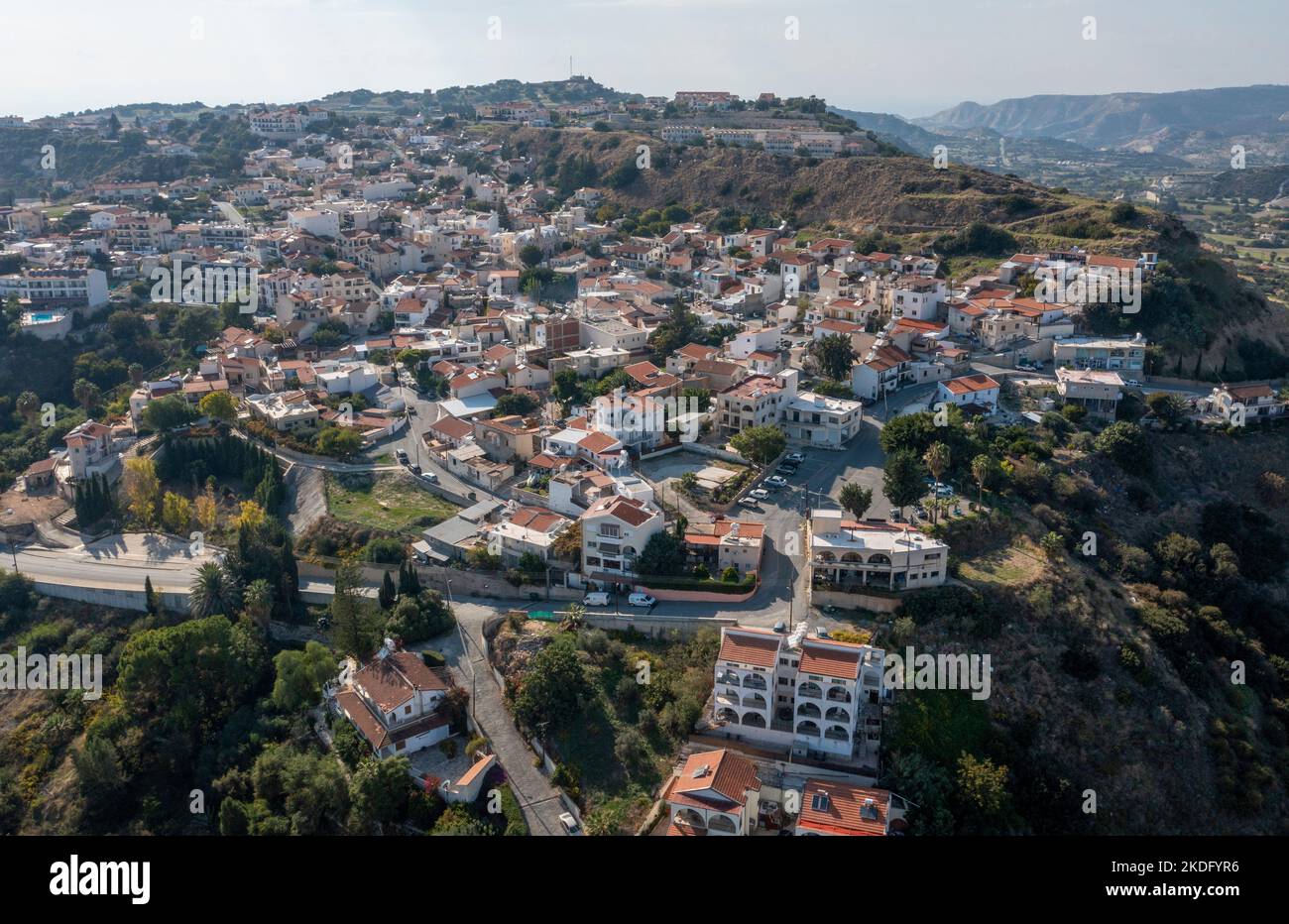 Aerial view Pissouri village, Limassol district, Cyprus Stock Photo - Alamy