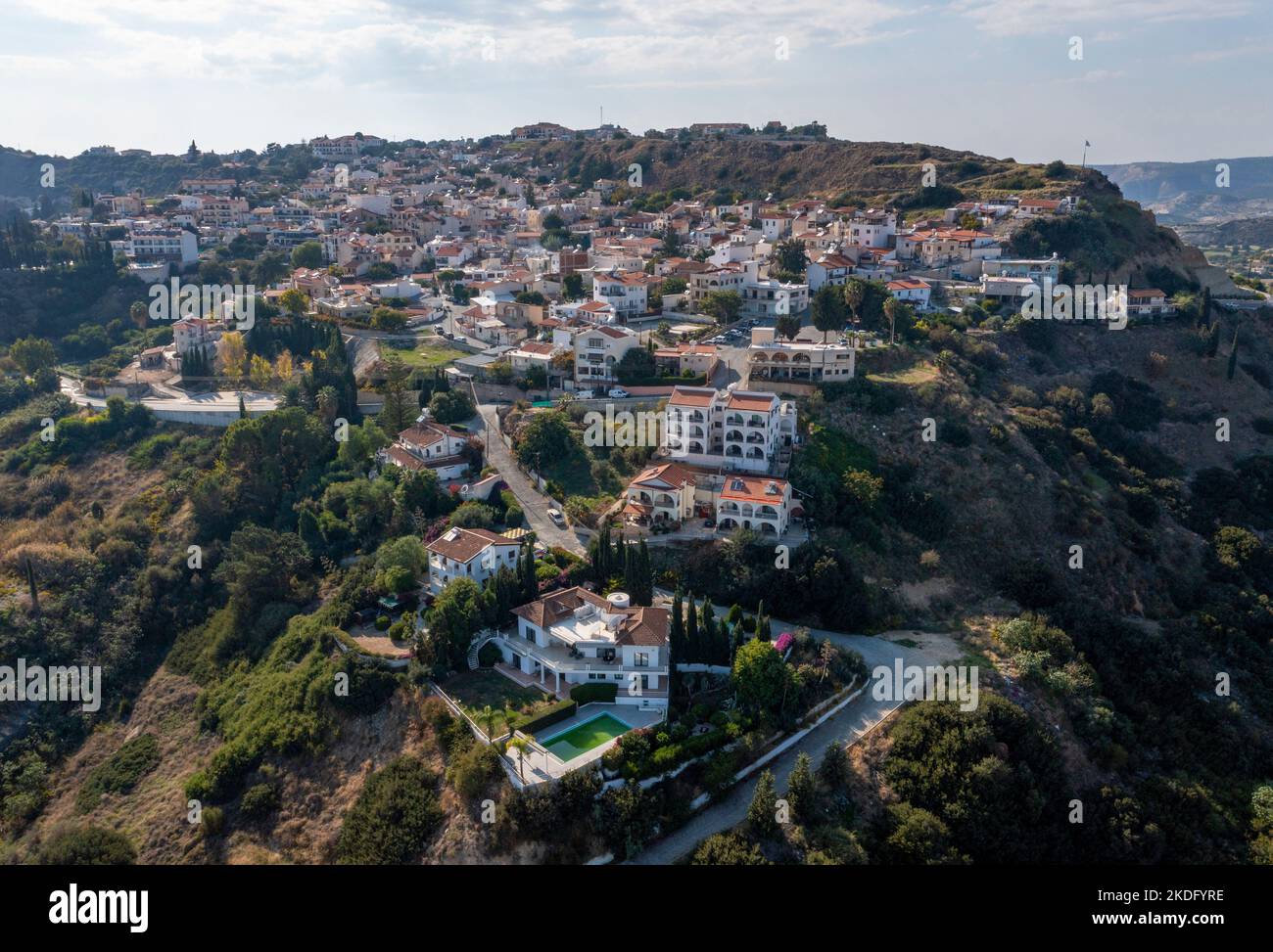 Aerial view Pissouri village, Limassol district, Cyprus Stock Photo - Alamy