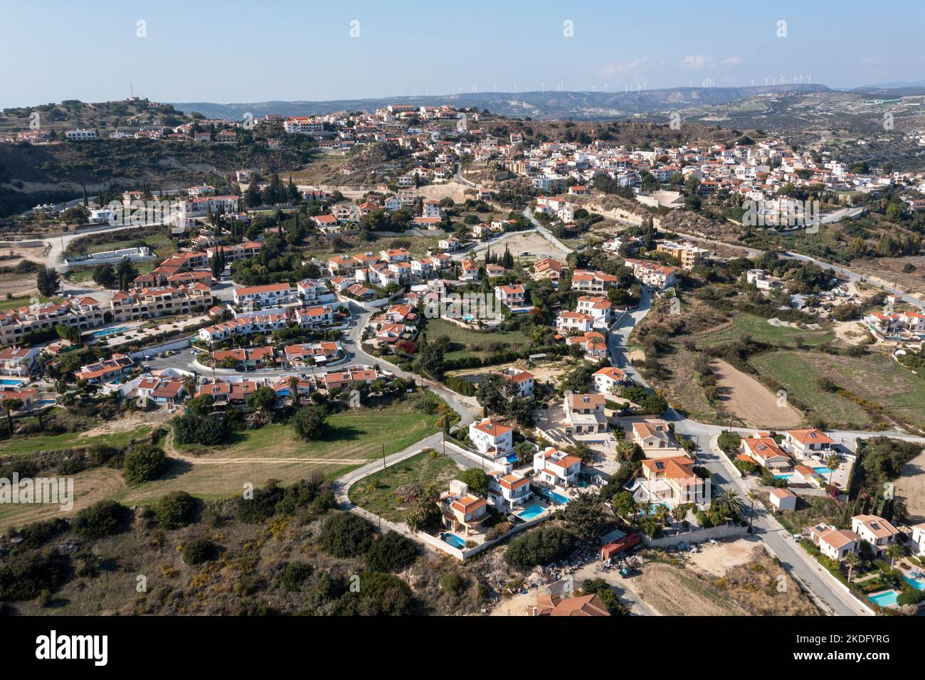 Aerial view Pissouri village, Limassol district, Cyprus Stock Photo - Alamy