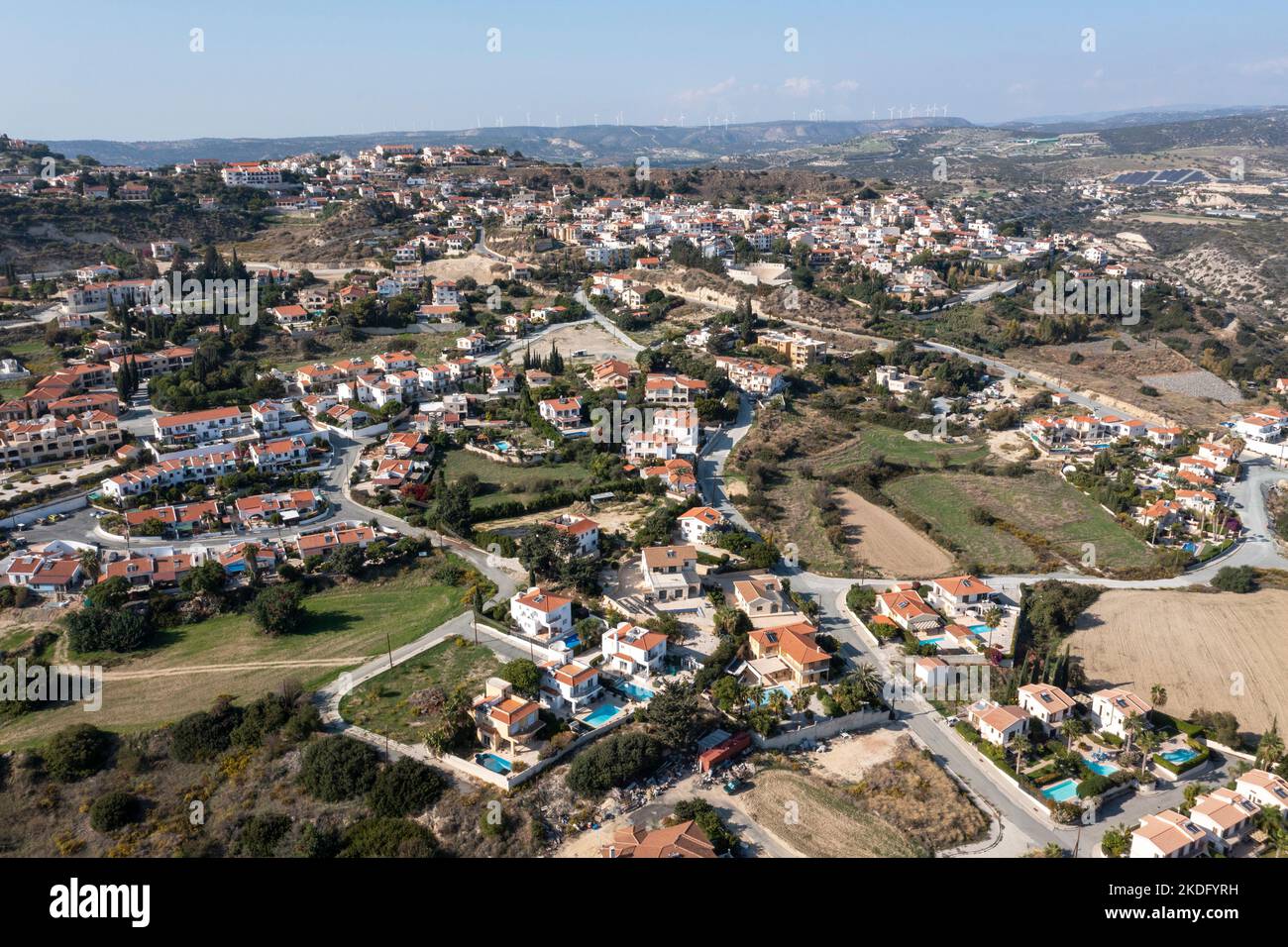 Aerial view Pissouri village, Limassol district, Cyprus Stock Photo - Alamy
