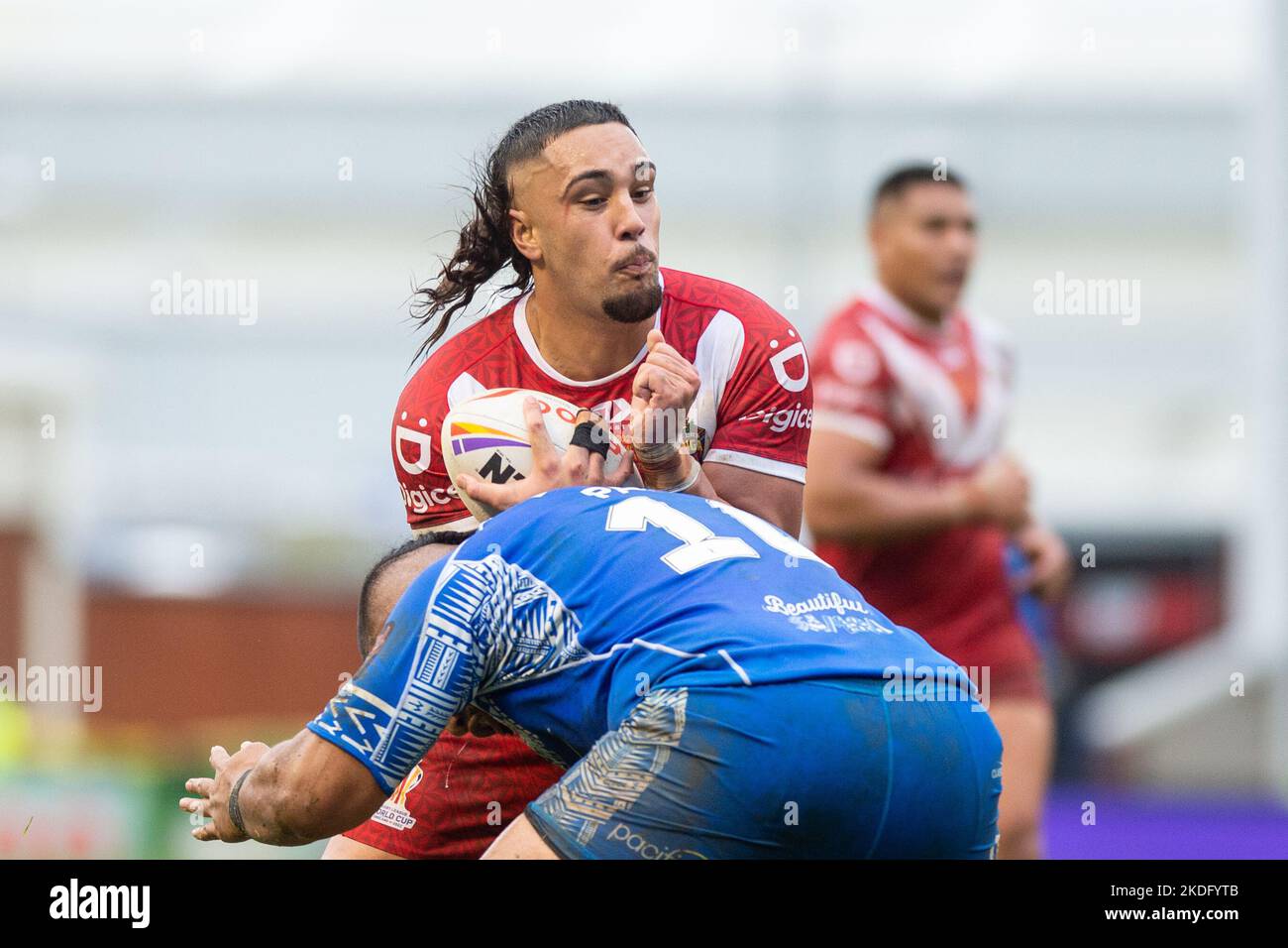 Warrington, England - 6th November 2022 - Rugby League World Cup Tonga ...