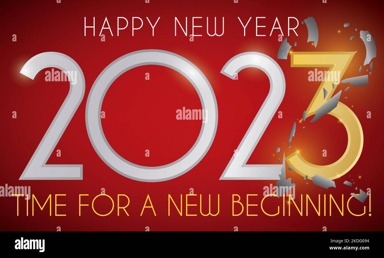 Greeting design for New Year commemorating the new beginning with ...