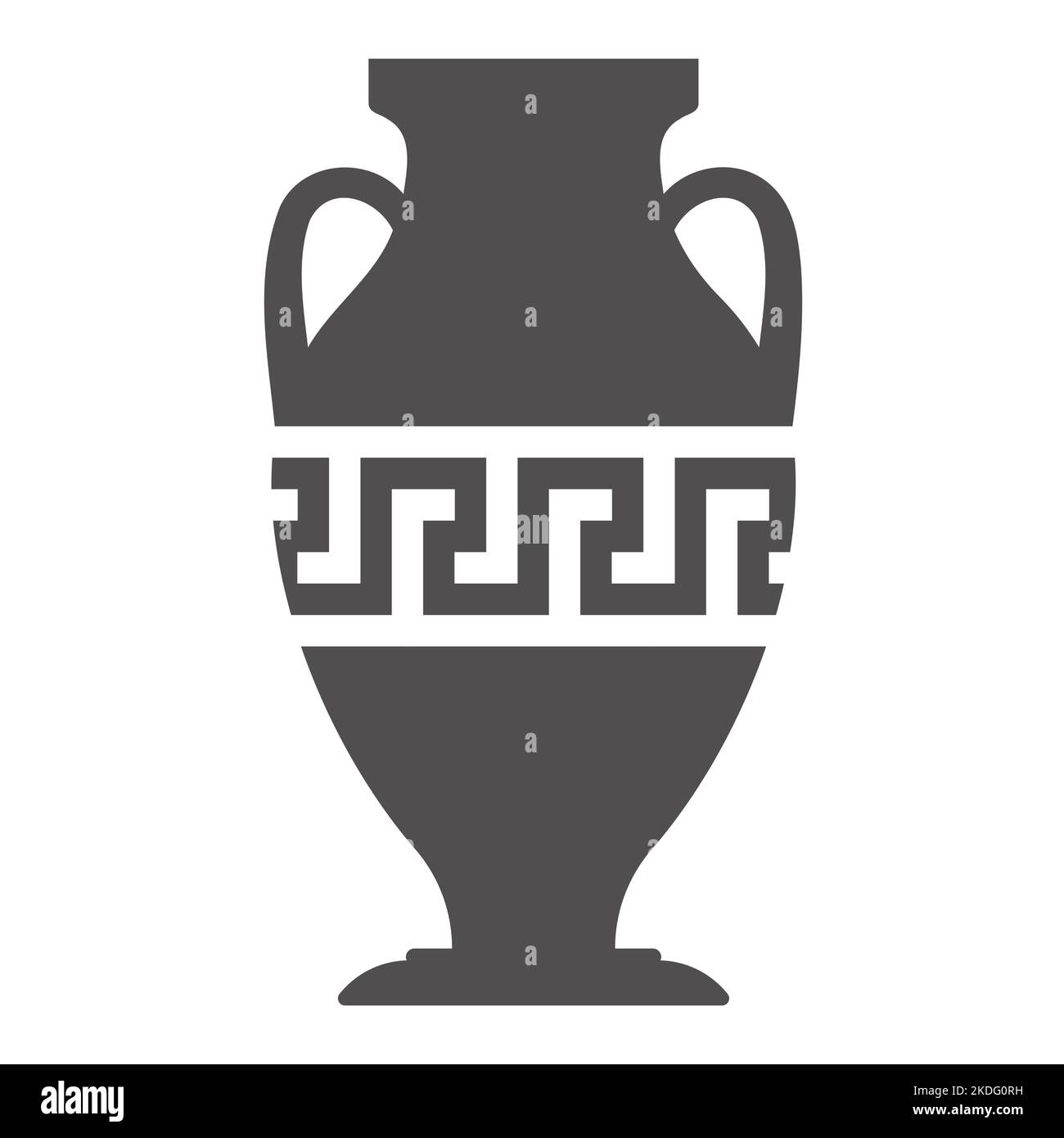Greek vase silhouette. Ancient amphora and pot with meander pattern ...