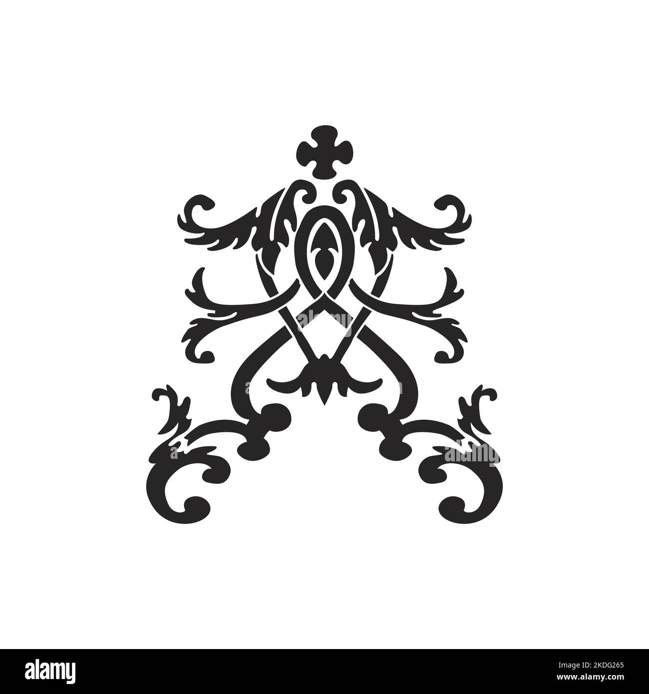 Hand sketching abstract baroque symbol isolated vector illustration ...