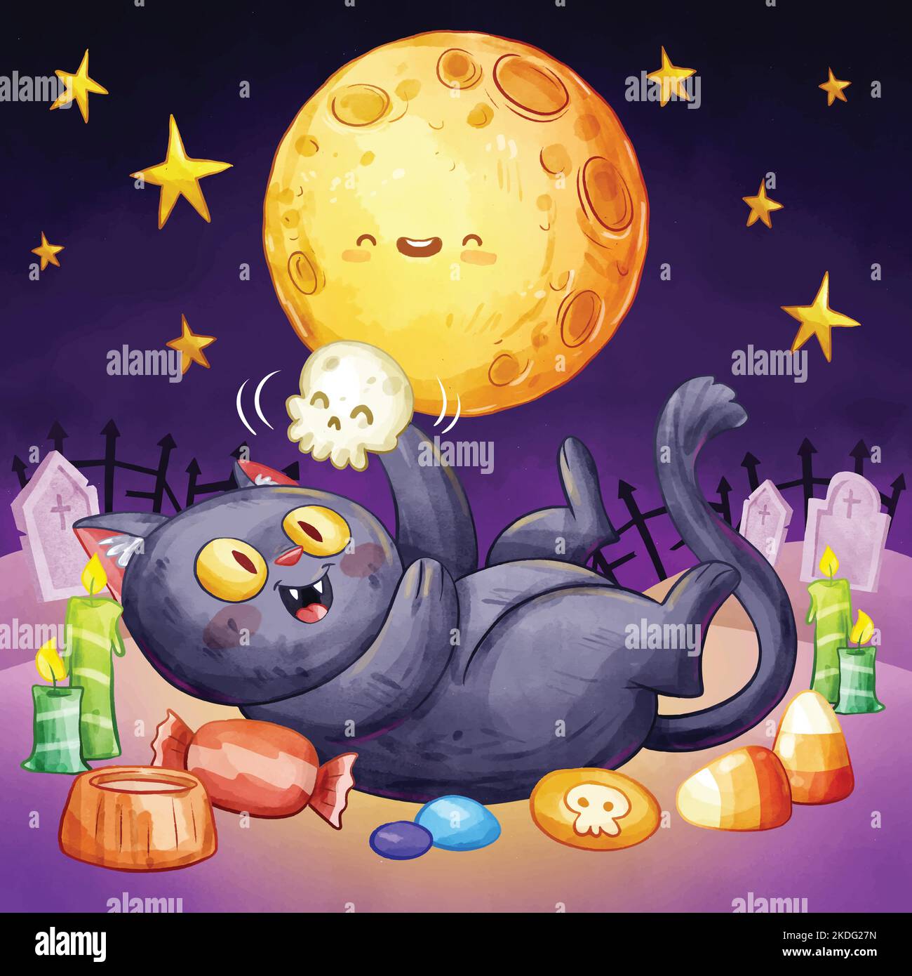 Rising full moon in Stock Vector Images - Alamy