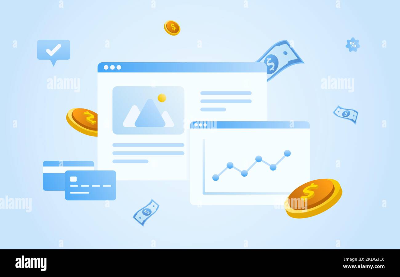 Financial management concept and investment, Flat design of payment ...