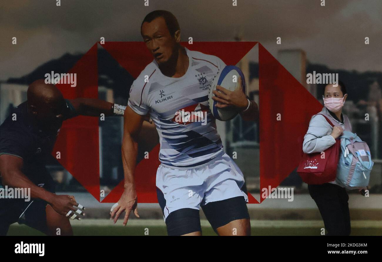 Rugby Sevens 2022 advertising board at Central. 28OCT22 SCMP/ Dickson ...