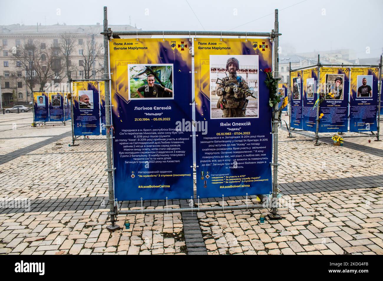 The Azov Regiment, Angels of Mariupol street exhibition in Kyiv ...